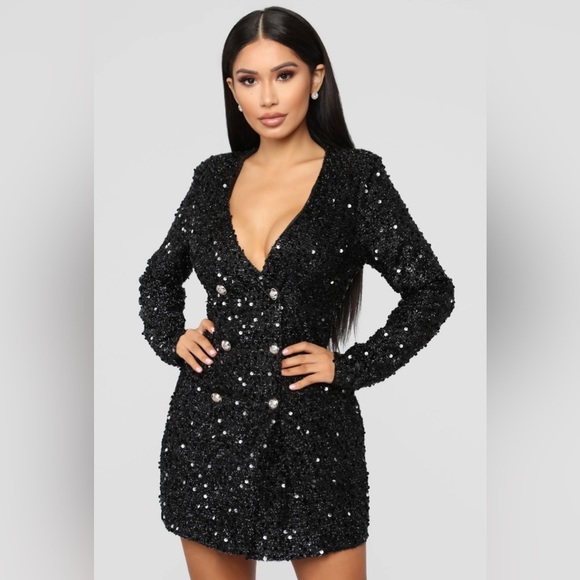 Fashion Nova | Dresses | Black Sequin Dress | Poshmark